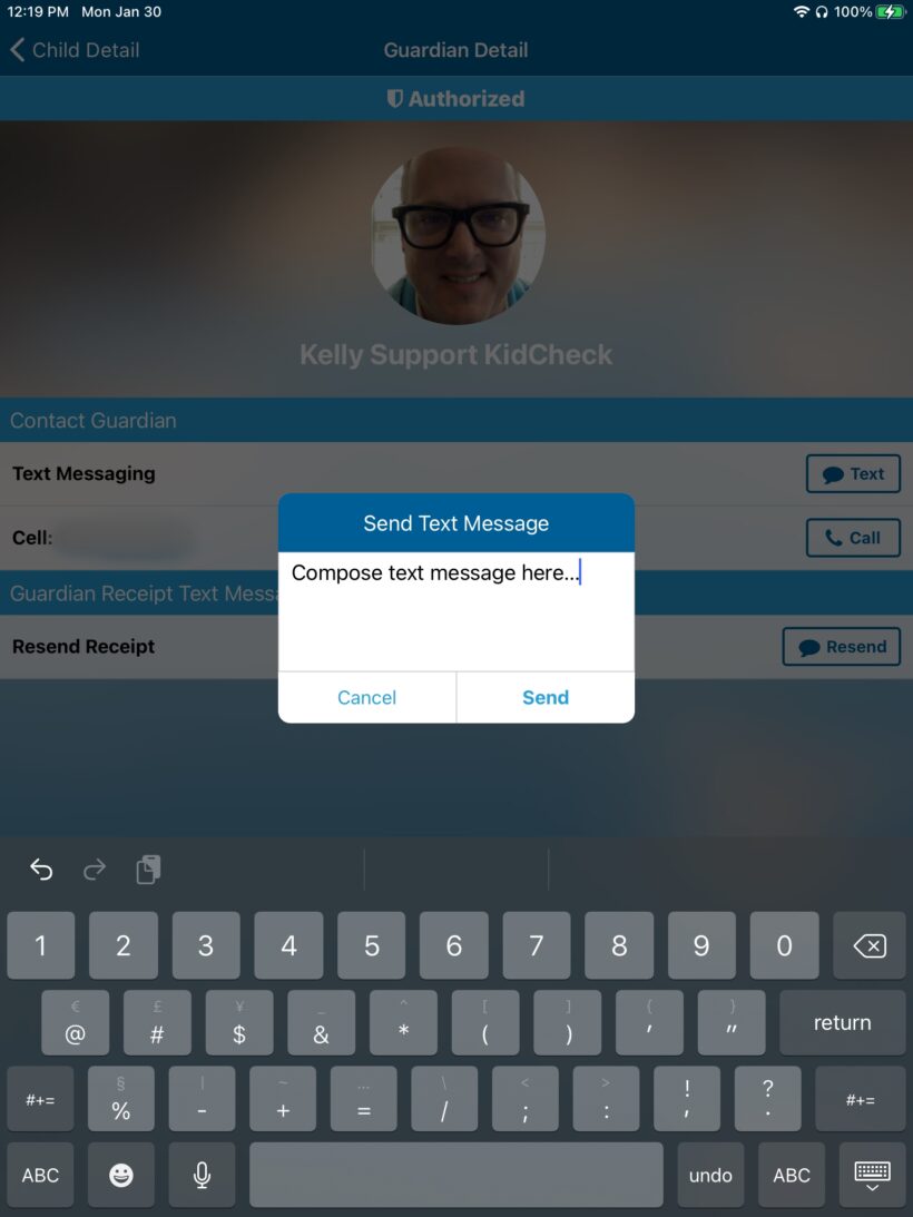 Individual Text Messaging - KidCheck