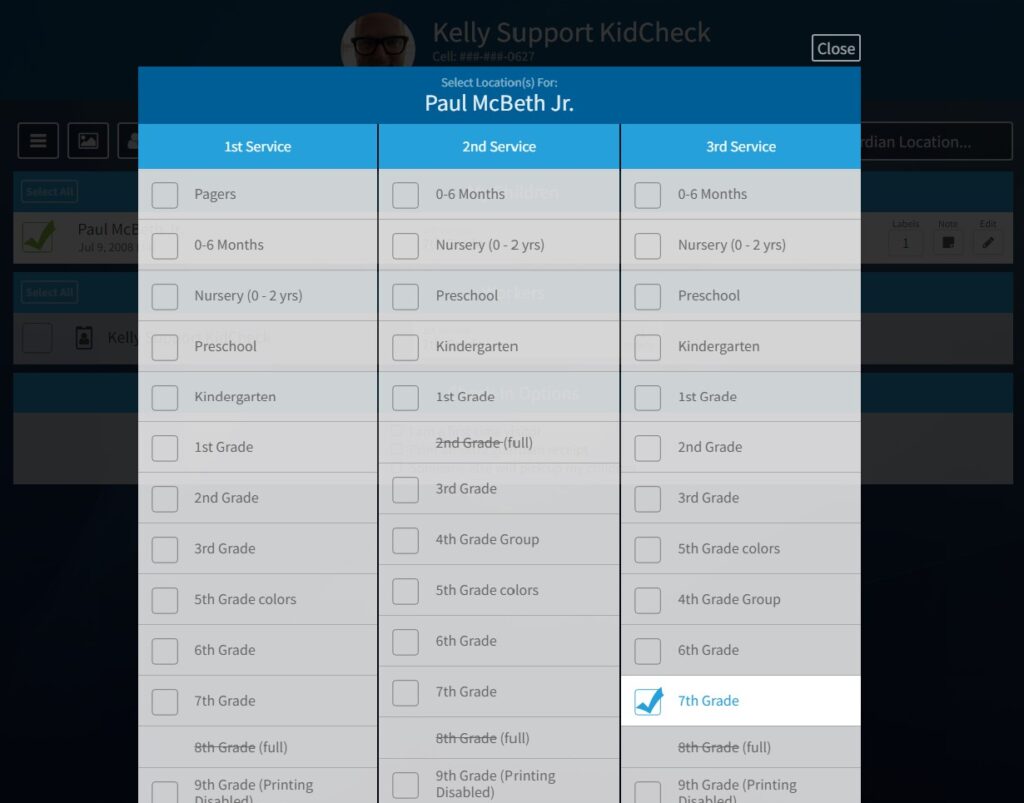 Multi-Service Check-in - KidCheck