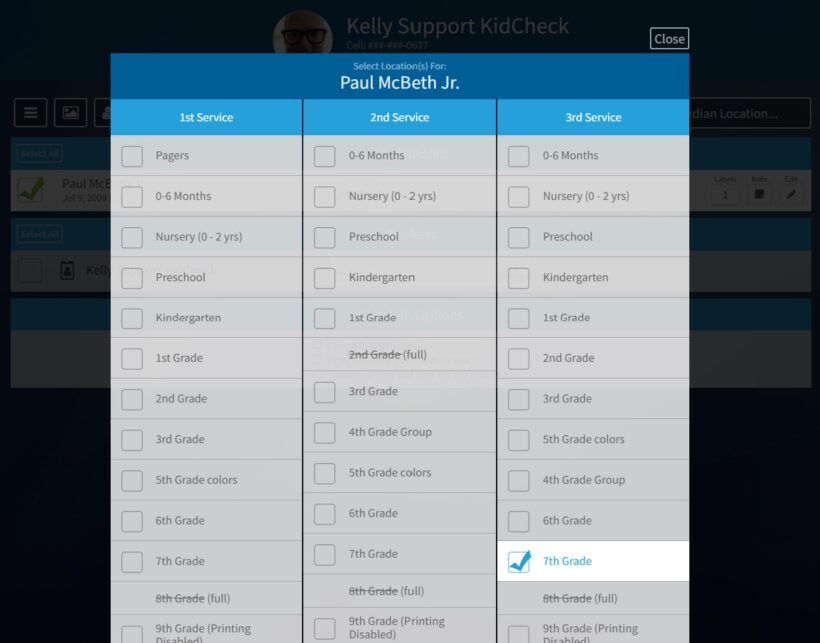 Multi-Service Check-in - KidCheck