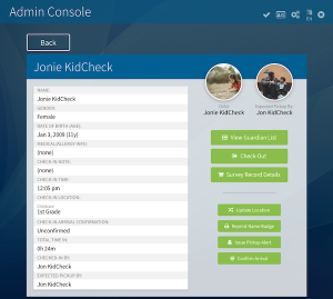 Admin Console Features - KidCheck