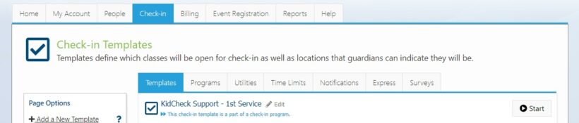 Start Check-in - KidCheck