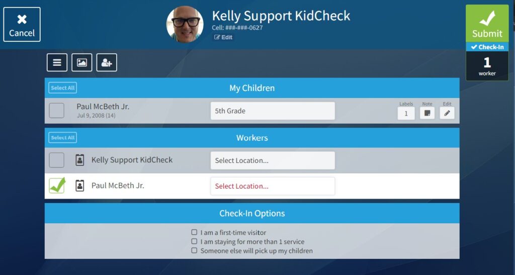 Youth Volunteer Check-in - KidCheck