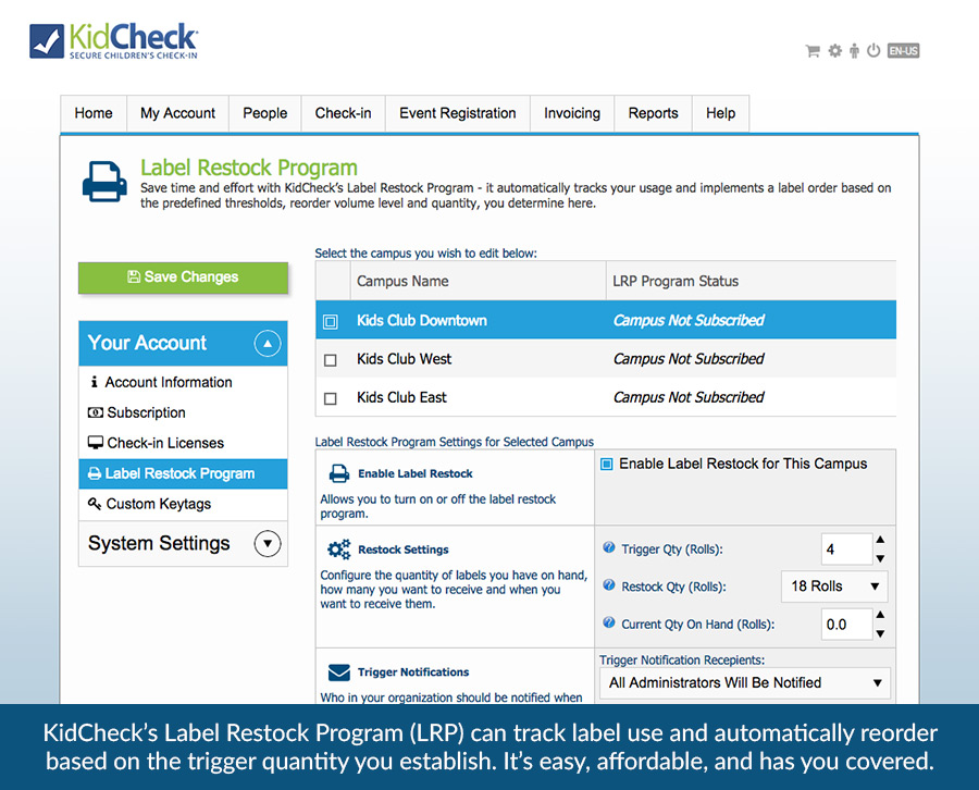 Children's Check-in Software Screenshots - KidCheck
