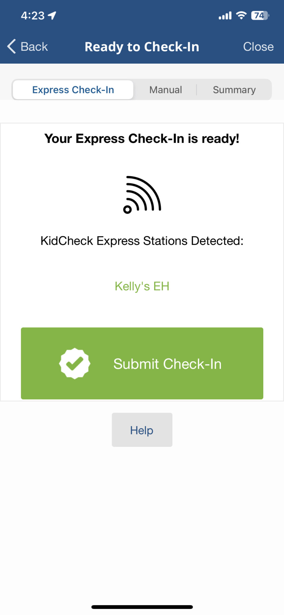 Completing an Express Check-In (for Parents) - KidCheck
