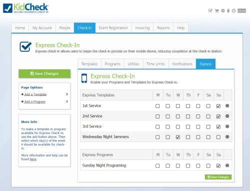 Enabling Express Check-In - KidCheck