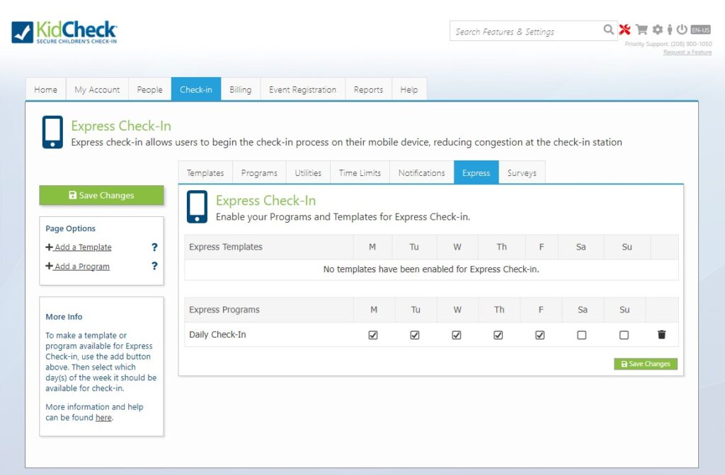 Enabling Mobile Express Check-In - KidCheck