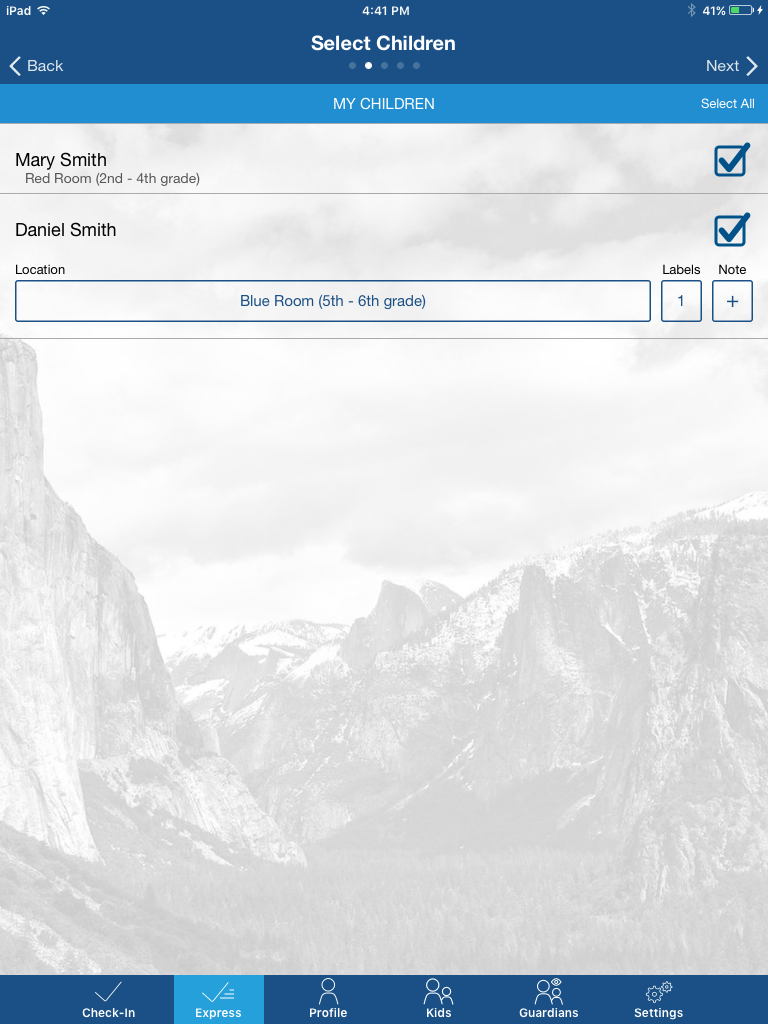 Completing an Express Check-In (for Parents) - www.kidcheck.com