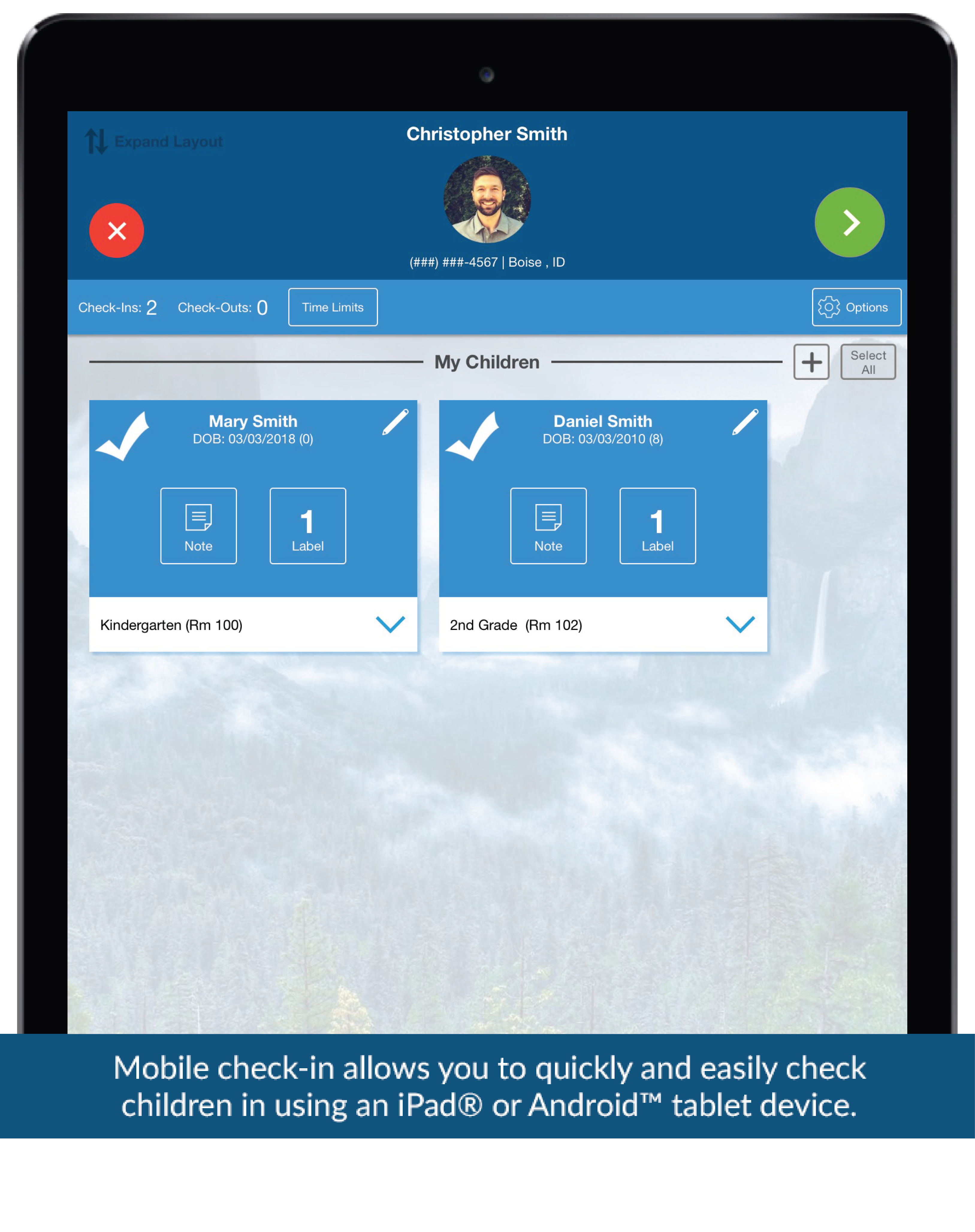 Children's Check-in Software Screenshots - KidCheck