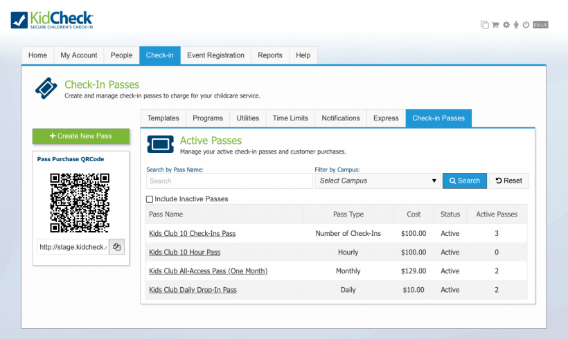 Billing (Check-In Passes and Add-ons) - KidCheck