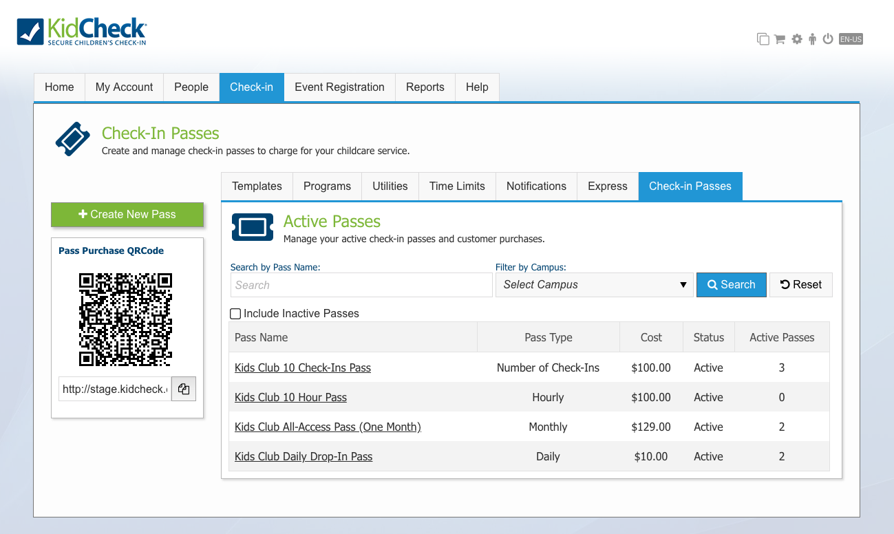 Billing (Check-In Passes and Add-ons) - KidCheck