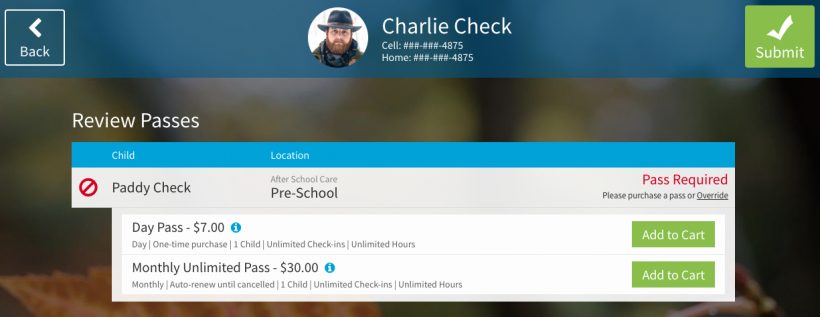 Billing: Check-In Passes - KidCheck