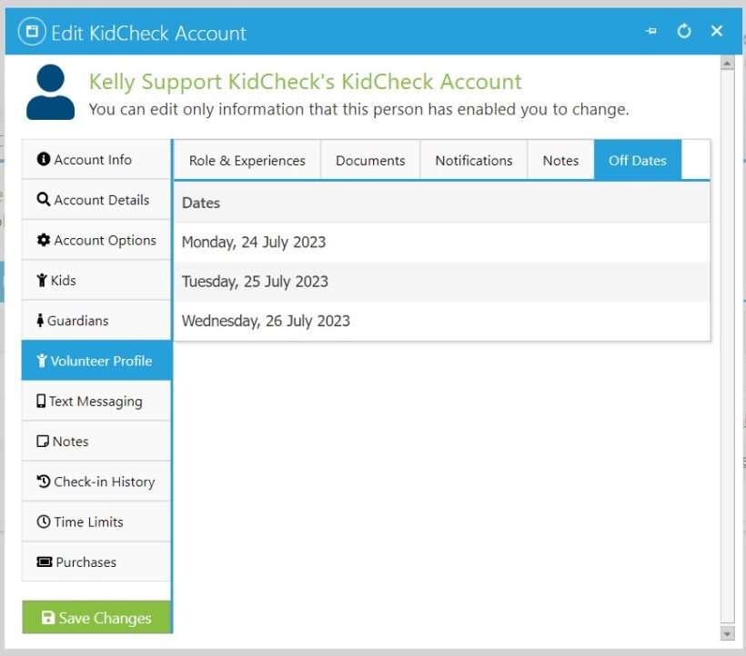 Volunteer Scheduling Feature - KidCheck