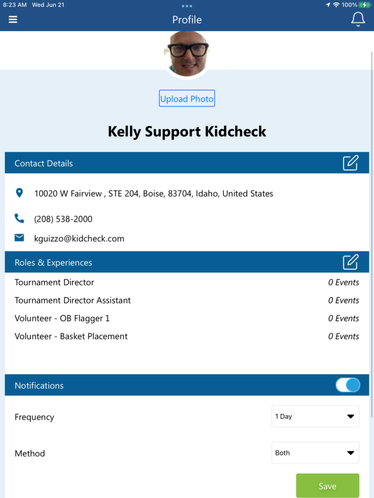 Volunteer Scheduling - KidCheck Mobile App - KidCheck