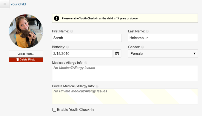 YouthCheck - Youth Account Creation - KidCheck